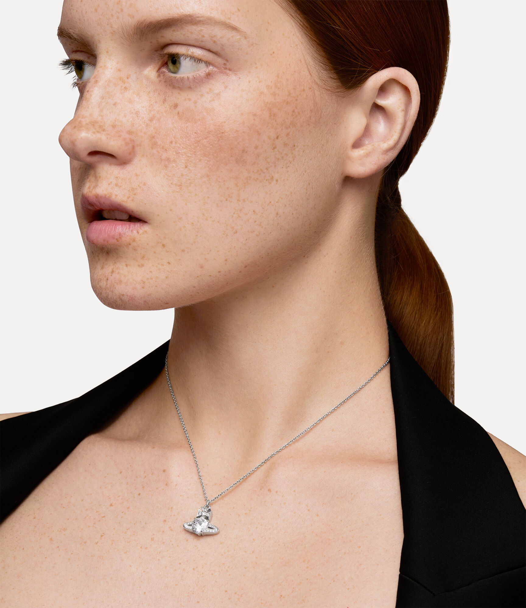 Ariella Pendant Necklace in platinum-white-cz-crystal- | Vivienne Westwood®