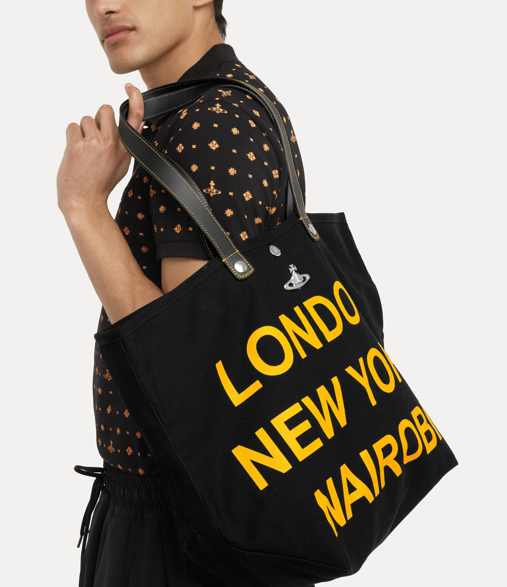 Utility Large Shopper in BLACK-YELLOW-PRINT | Vivienne Westwood®