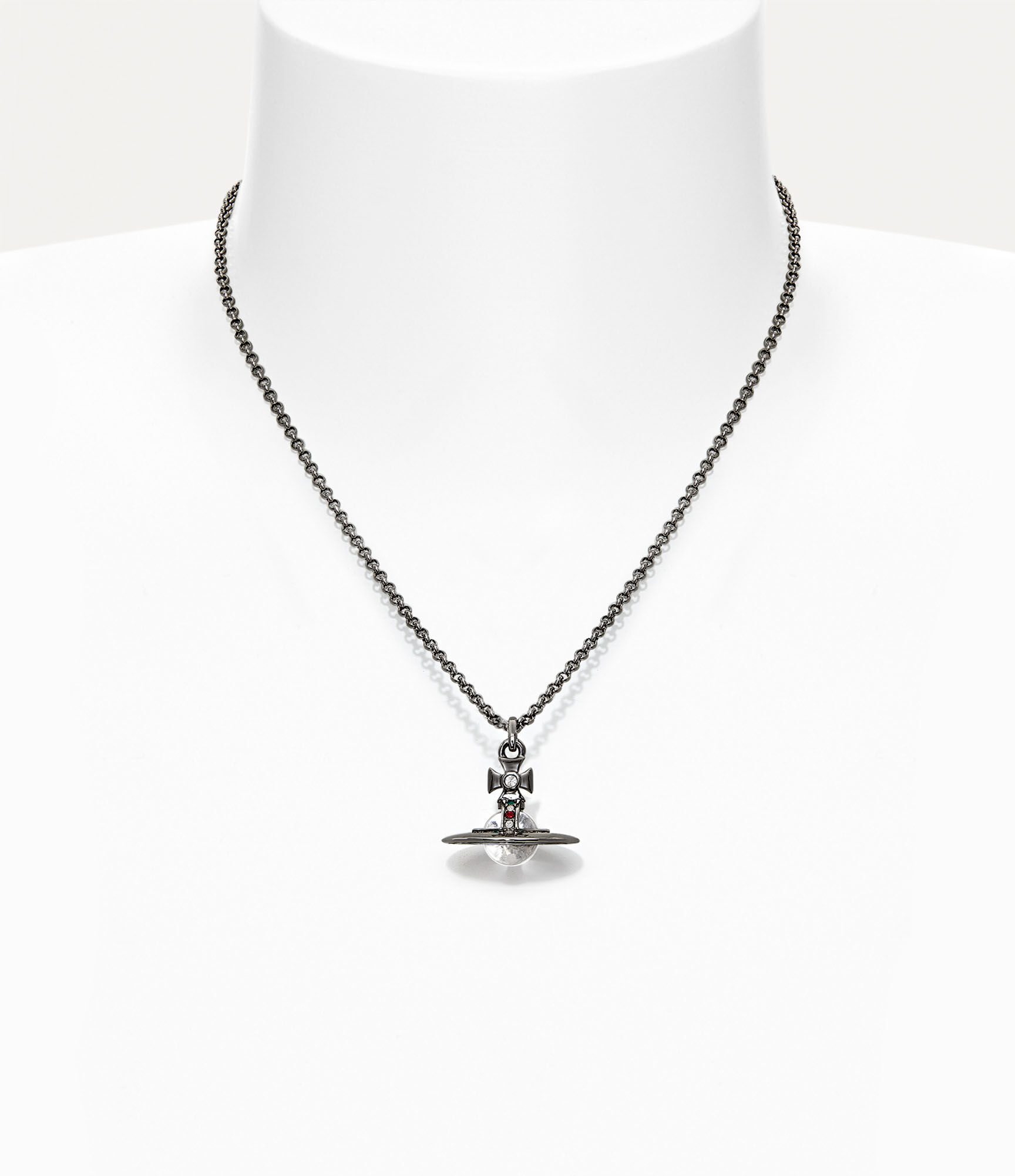New Tiny Orb Pendant Necklace in Ruthenium | Vivienne Westwood®