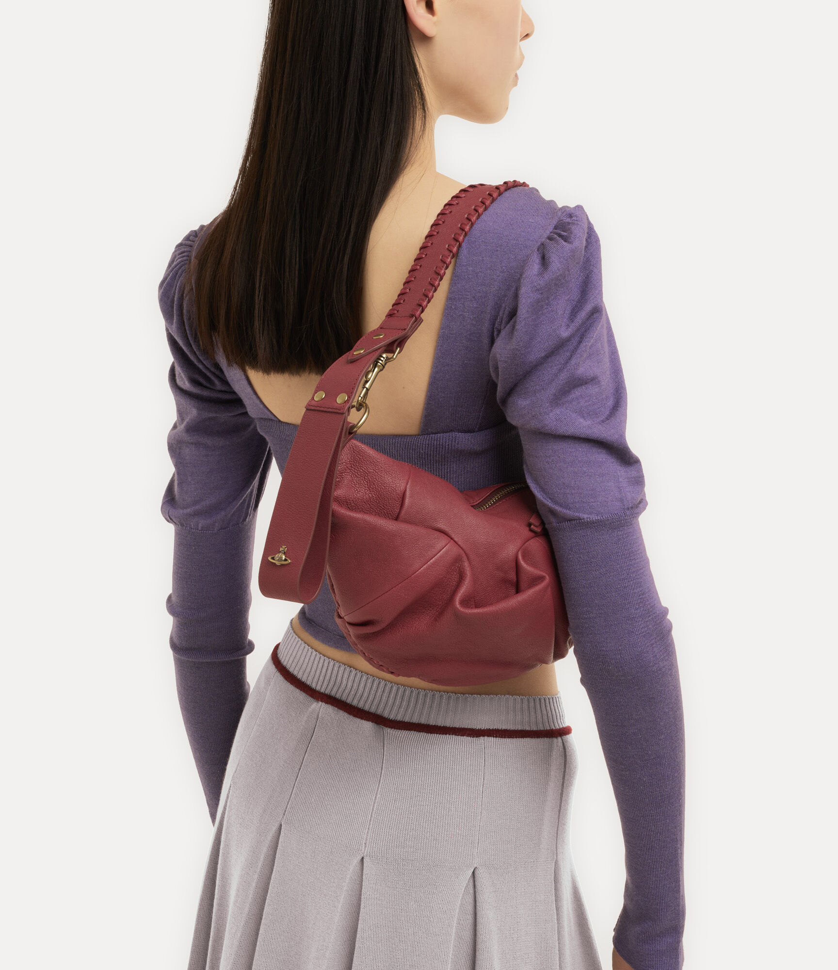 Agnes Small Shoulder bag in WINE | Vivienne Westwood®