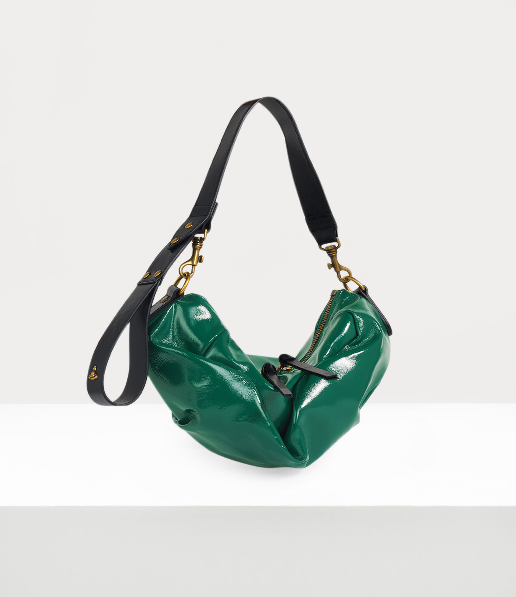 Small Agnes Shoulder Bag in GREEN-3D-ORB | Vivienne Westwood®