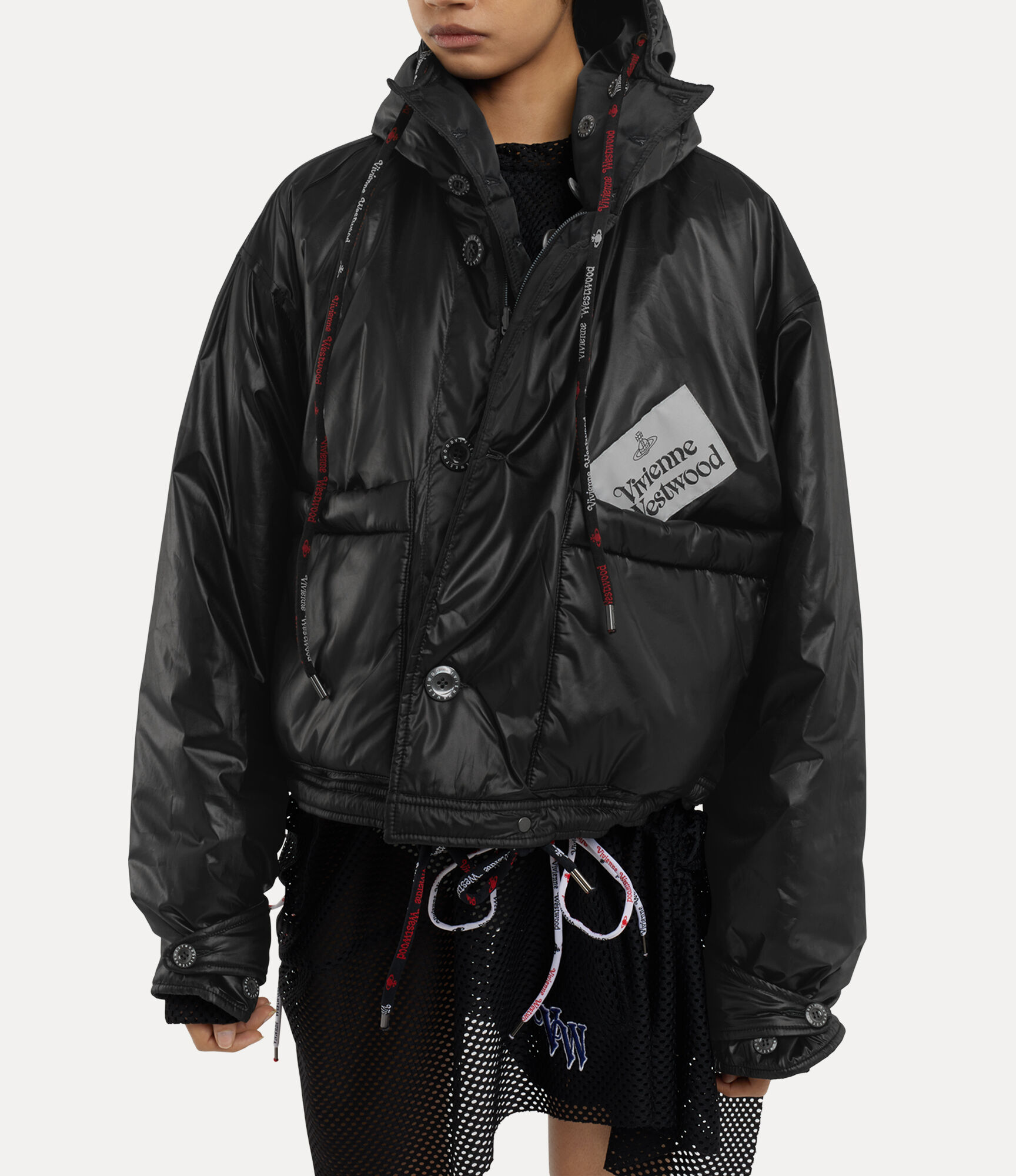 Short Ski Parka Jacket in BLACK-NAVY | Vivienne Westwood®