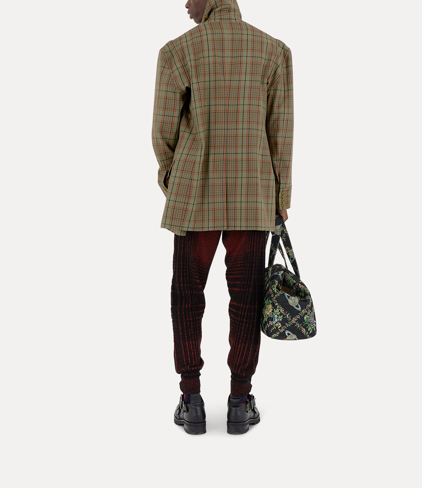 Stripped Peacoat in GREEN-AND-ORANGE-CHECK | Vivienne Westwood®