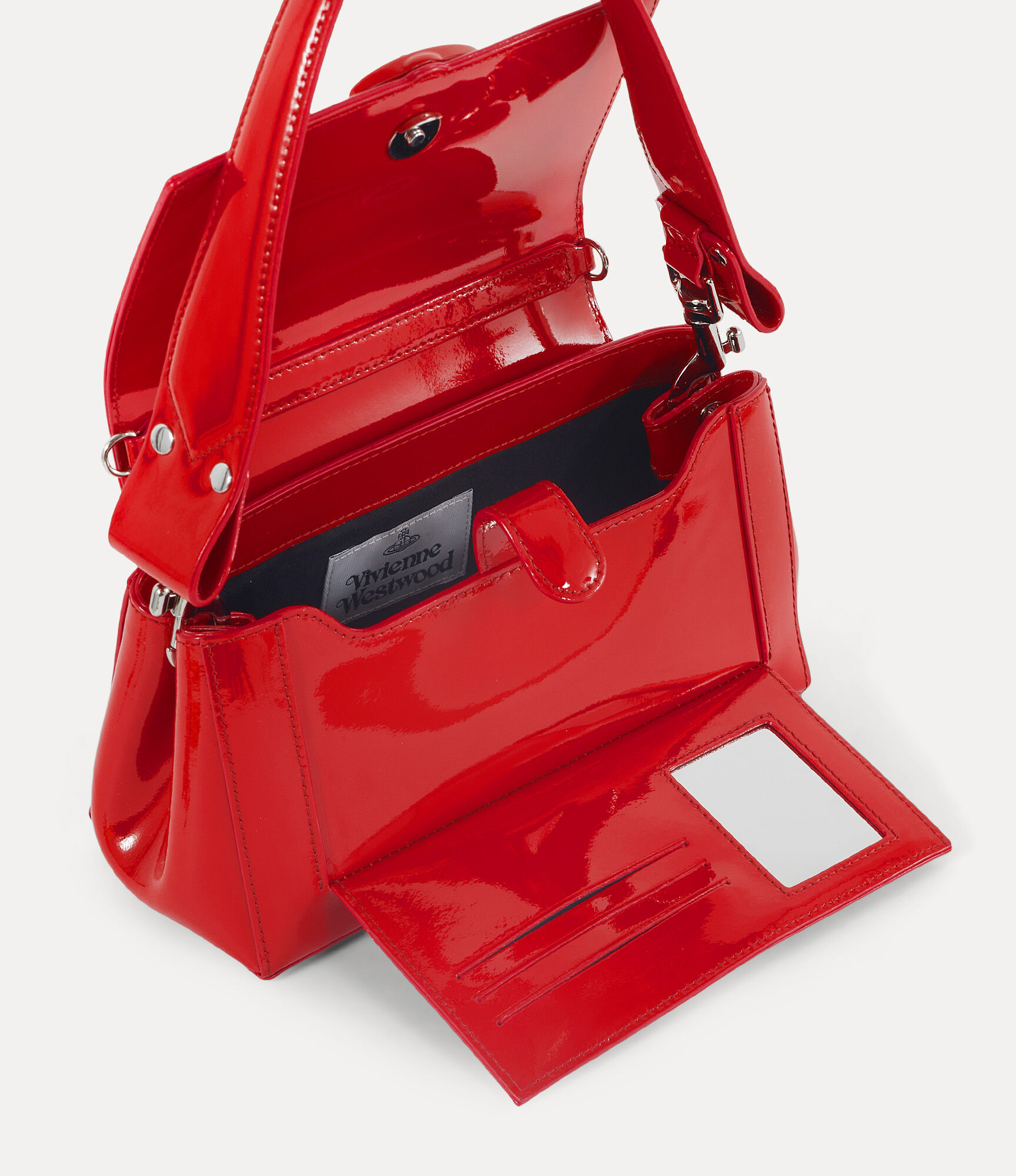 Hazel Medium Handbag in RED-ENAMEL-ORB | Vivienne Westwood®